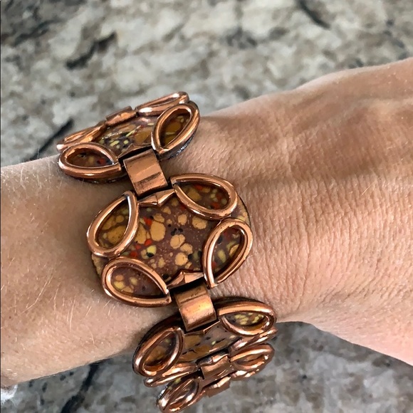 Matisse | Jewelry | Vintage Matisse Copper Enamel Art Deco Bracelet ...